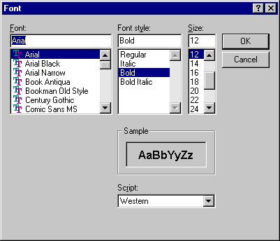 Setting the report fonts and colors