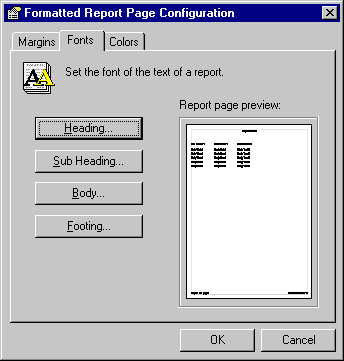 Setting the report fonts and colors