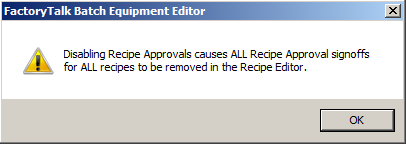 Disable recipe approval