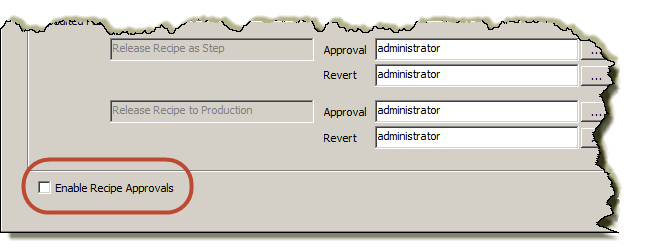 Disable recipe approval