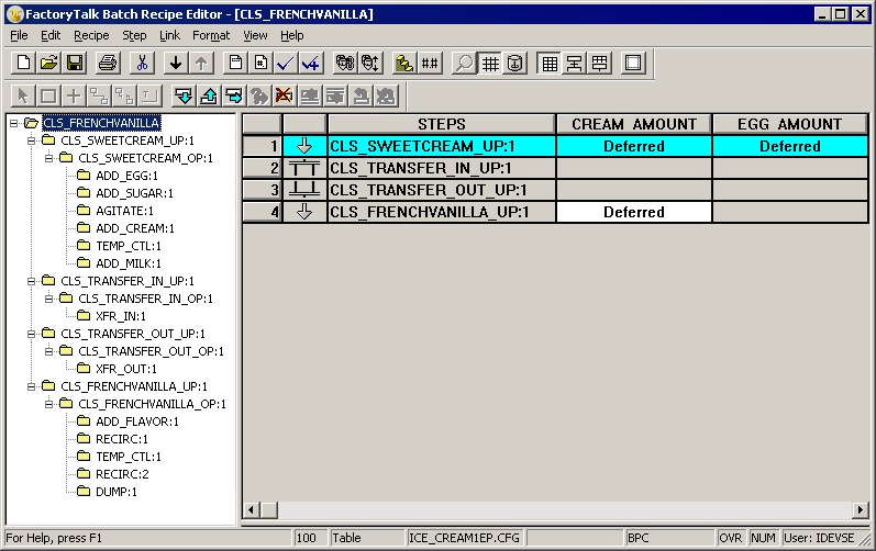 Table-based recipes overview
