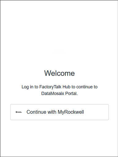 Sign in to FactoryTalk DataMosaix