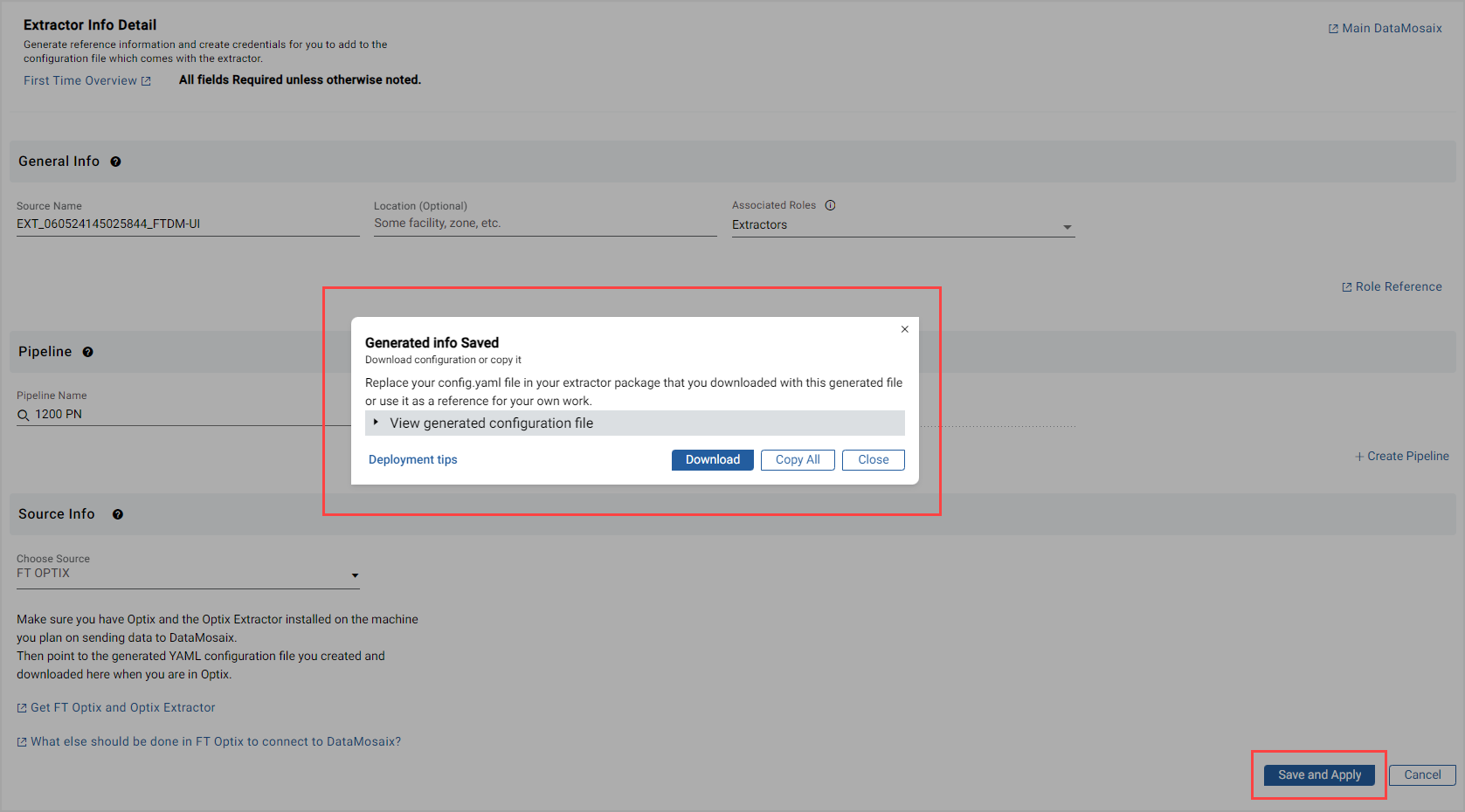 Register an FT Optix Connector