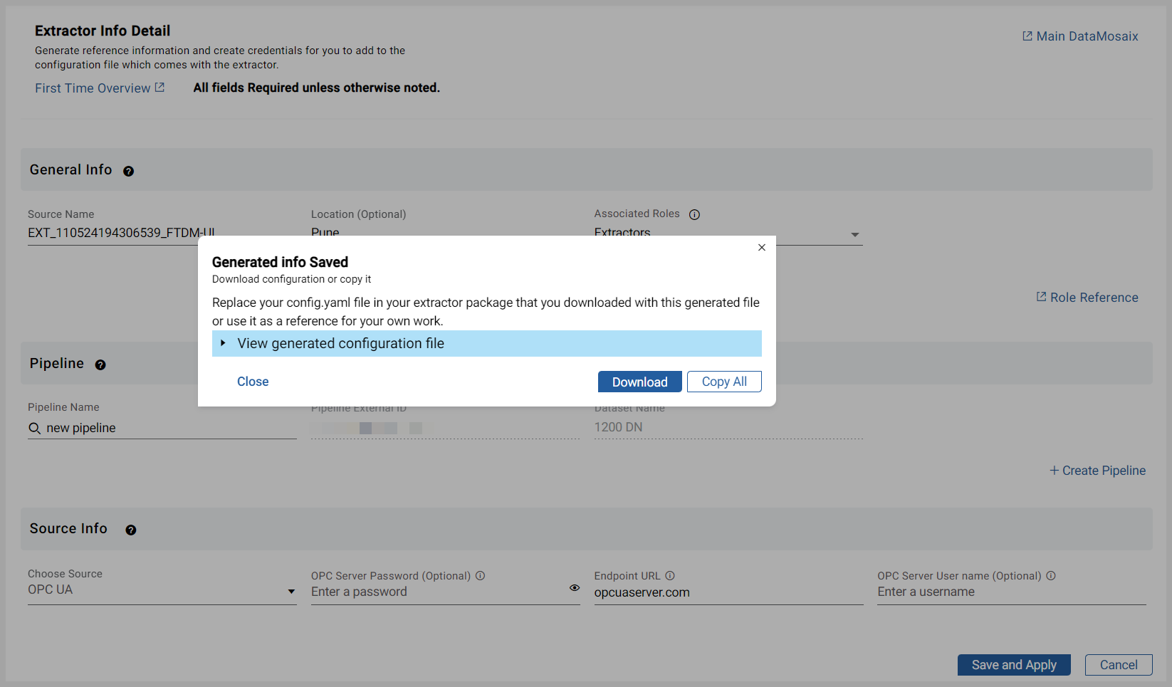 Register an OPC UA Extractor