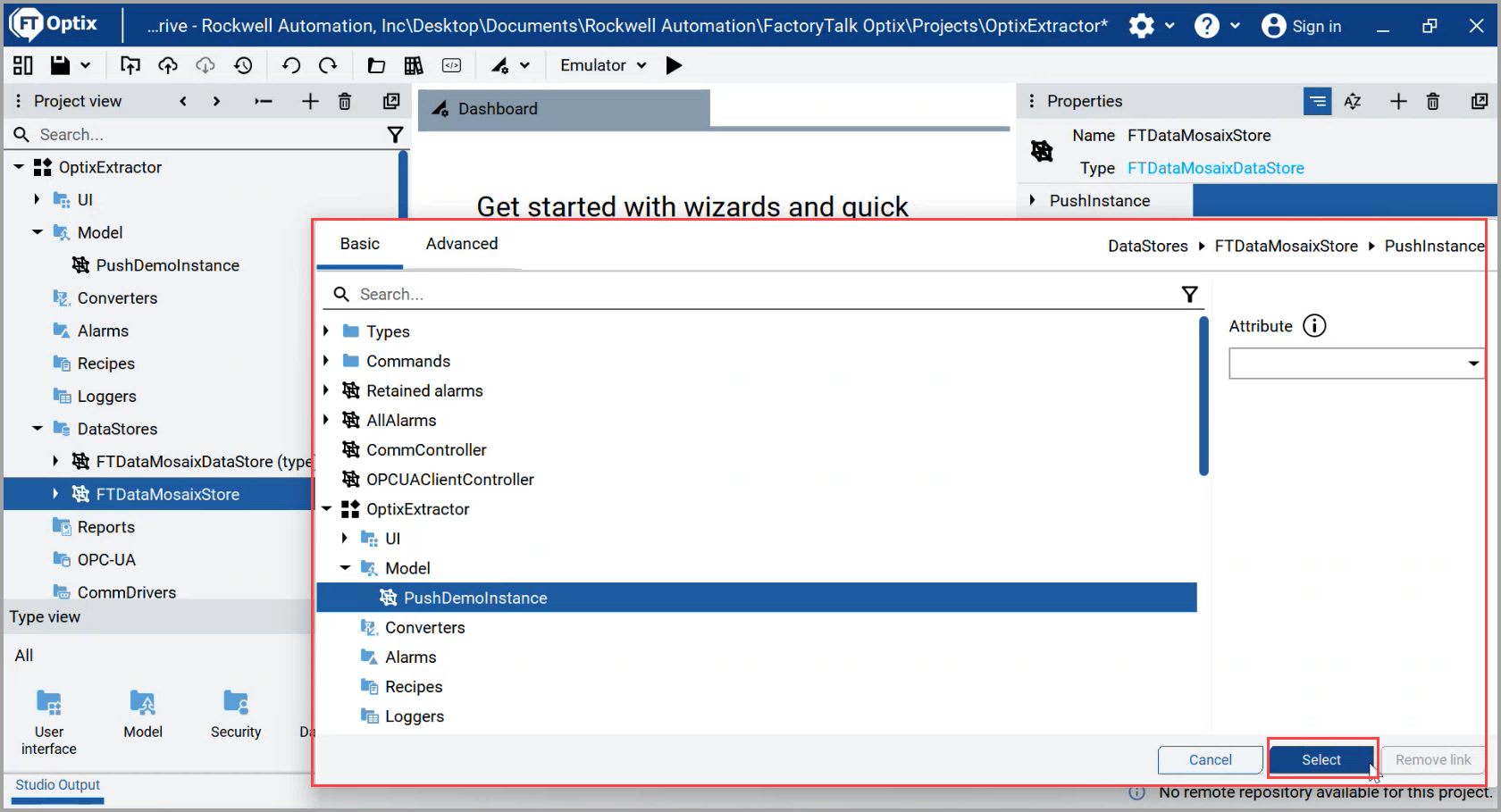 Configuring FactoryTalk Optix to connect to FactoryTalk DataMosaix SaaS ...