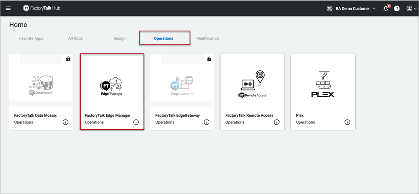 Login to FactoryTalk Edge Manager