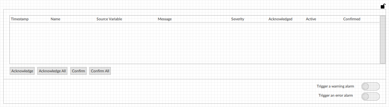 Develop a color-coded alarm dashboard