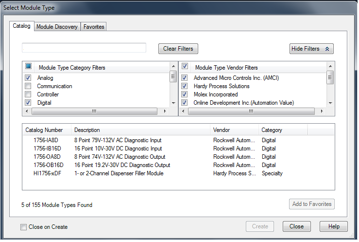 Use the filters check boxes