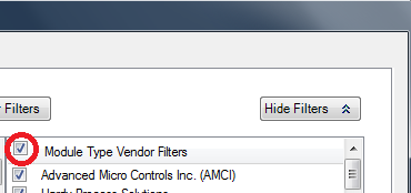 Select Module Type dialog box - Catalog tab